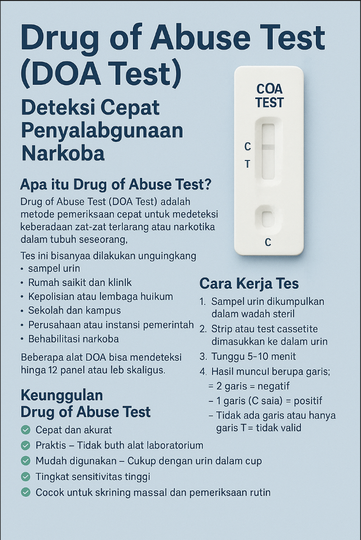 Drug of Abuse Test (DOA Test): Deteksi Cepat Penyalahgunaan